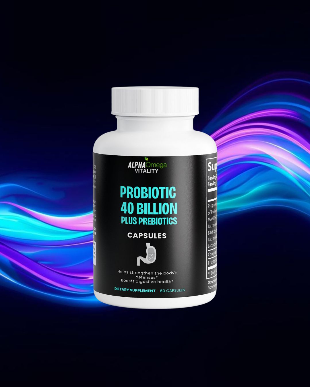 40 Billion Probiotic with Prebiotics | Alpha Omega Vitality